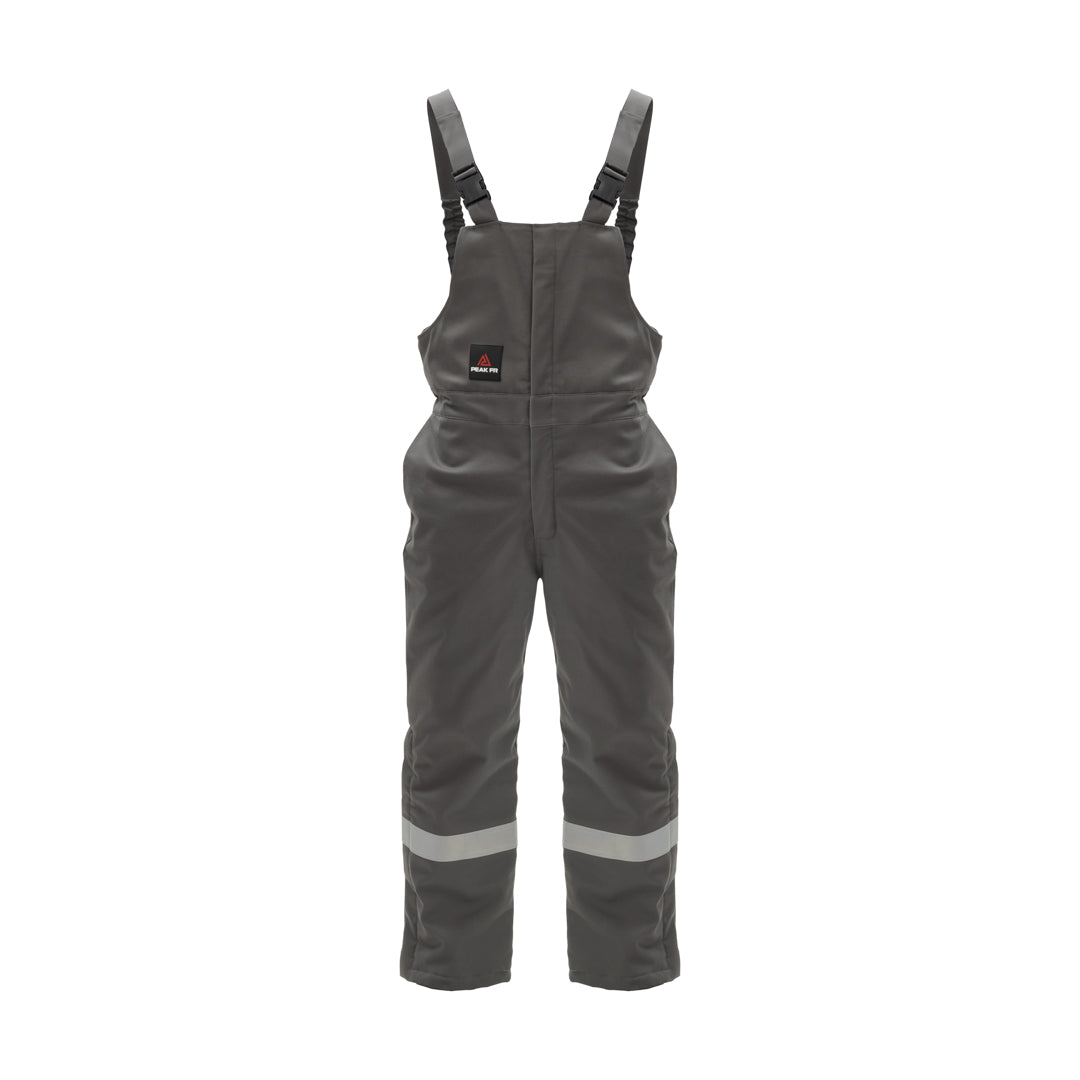 Peak FR Waterproof Grey Insulated Bibs w/ Reflective Tape – PSG