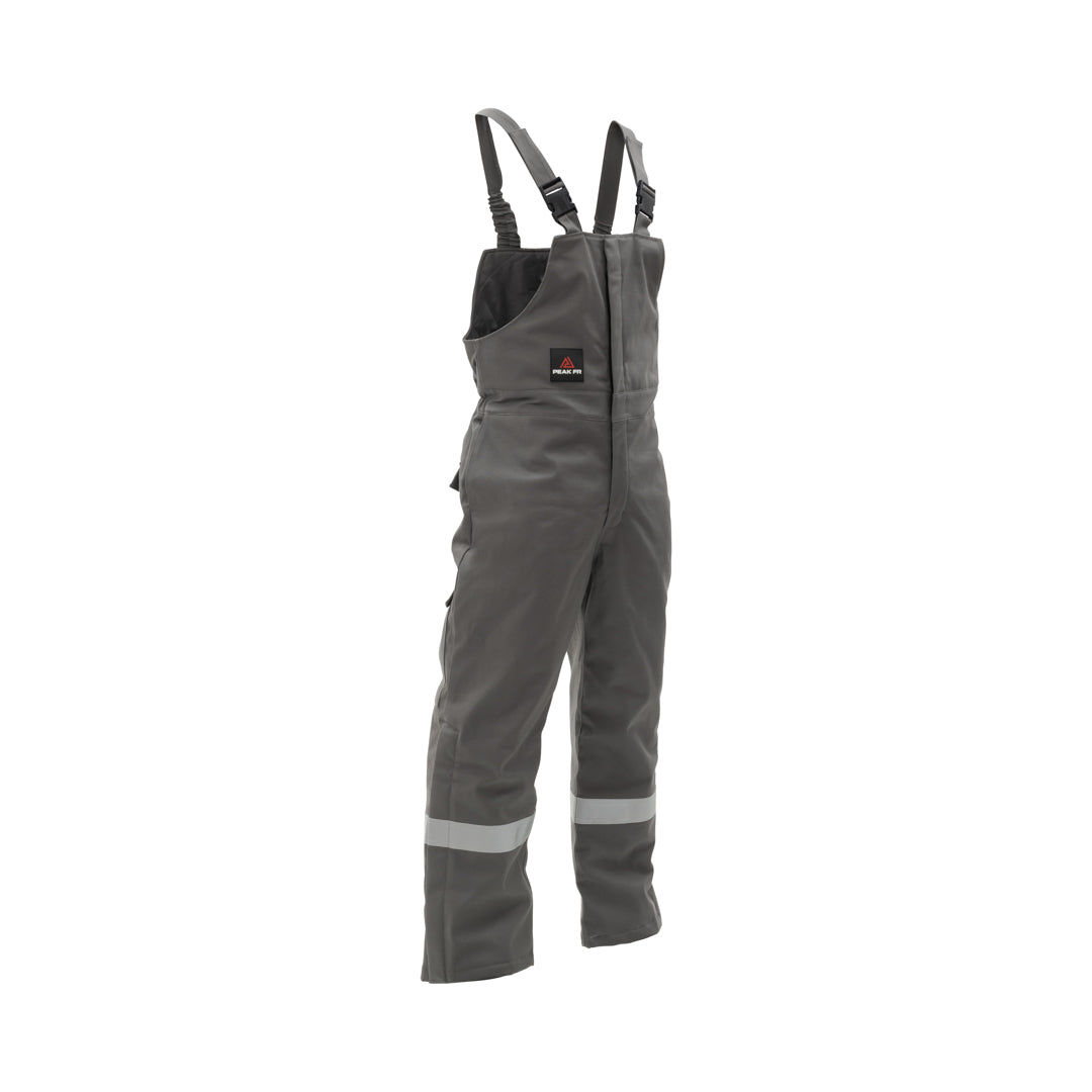 Peak FR Waterproof Grey Insulated Bibs w/ Reflective Tape – PSG